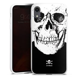 DeinDesign iPhone Xr Handy Silikon H&uuml;lle Case wei&szlig; Handyh&uuml;lle Totenkopf Fc St. Pauli Official Licensed Product Silikon Case