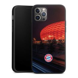 DeinDesign iPhone 12 Pro Handy Premium Silikon H&uuml;lle Handyh&uuml;lle schwarz Case Fc Bayern M&uuml;nchen Stadium Fcb Silikon Premium Case