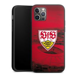 DeinDesign iPhone 12 Pro Handy Premium Silikon H&uuml;lle Handyh&uuml;lle schwarz Case Vfb Stuttgart Official Licensed Product Stadium Silikon Premium Case