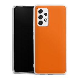 DeinDesign Galaxy A53 5G Handy Silikon H&uuml;lle Case transparent Handyh&uuml;lle Colour Unicoloured Orange Silikon Case