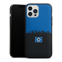 DeinDesign iPhone 13 Pro Max Handy Silikon H&uuml;lle Case schwarz Handyh&uuml;lle Hsv Skyline Hamburg