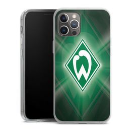 DeinDesign iPhone 12 Pro Max Handy Silikon H&uuml;lle Case transparent Handyh&uuml;lle Sv Werder Bremen Official Licensed Product Coat Of Arms Silikon Case