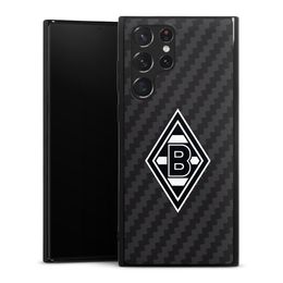 DeinDesign Galaxy S22 Ultra Handy Silikon H&uuml;lle Case schwarz Handyh&uuml;lle Borussia M&ouml;nchengladbach Carbon Gladbach