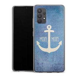 DeinDesign Galaxy A32 4G Handy Silikon H&uuml;lle Case transparent Handyh&uuml;lle Anchor Maritim Blue Silikon Case