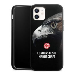 DeinDesign iPhone 12 Handy Premium Silikon H&uuml;lle Handyh&uuml;lle schwarz Case European Cup Official Licensed Product Eintracht Frankfurt Silikon Premium Case
