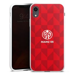 DeinDesign iPhone Xr Handy Silikon H&uuml;lle Case wei&szlig; Handyh&uuml;lle Mainz 05 Official Licensed Product Merchandise Silikon Case