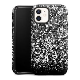DeinDesign iPhone 12 mini Handy Panzer Handyh&uuml;lle robuste Outdoor H&uuml;lle Schutzh&uuml;lle gl&auml;nzend Muster Snowflake Glitzer Tough Case