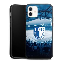 DeinDesign iPhone 12 mini Handy Premium Silikon H&uuml;lle Handyh&uuml;lle schwarz Case Stadium 1. Fcm 1. Fc Magdeburg Silikon Premium Case
