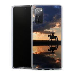 DeinDesign Galaxy S20 FE Handy Silikon H&uuml;lle Case transparent Handyh&uuml;lle Sunset Horse Horseback Riding Silikon Case