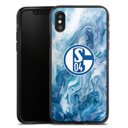DeinDesign iPhone X Handy Silikon H&uuml;lle Case schwarz Handyh&uuml;lle Logo Fc Schalke 04 Merchandise