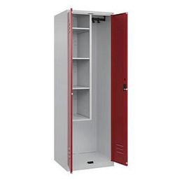 C+P CP Putzmittelschrank Classic Plus 080100-00 S10014 rubinrot, lichtgrau 60,0 x 50,0 x 185,0 cm, aufgebaut