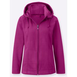 WITT Damen Fleecejacke mit abnehmbarer Kapuze, fuchsia, Gr&ouml;&szlig;e 44