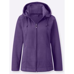 WITT Damen Fleecejacke mit abnehmbarer Kapuze, lila, Gr&ouml;&szlig;e 36