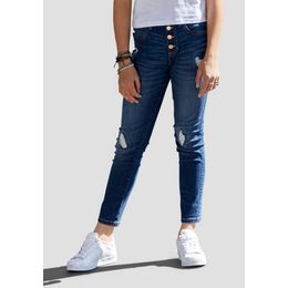 Arizona High-waist-Jeans für Mädchen in Schlupfform, blau
