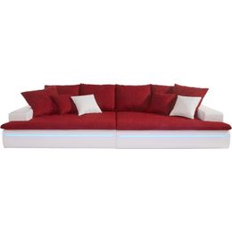 Mr. Couch Big-Sofa Haiti, wahlweise mit Kaltschaum (140kg Belastung/Sitz) und RGB-Beleuchtung, rot|weiß