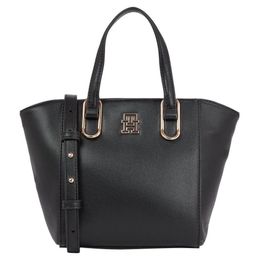 Tommy Hilfiger Shopper TH TIMELESS BAG, mit goldenen Details und TH-Emblem vorne, schwarz
