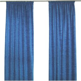 Vorhang B-Holmsund, WIRTH, Kräuselband (1 St), blickdicht, Chenille, blau