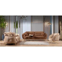 JVmoebel Wohnzimmer-Set Modern Sofagarnitur in Italienischem Stil Komplett Set 3+3+1+1 Sitzer