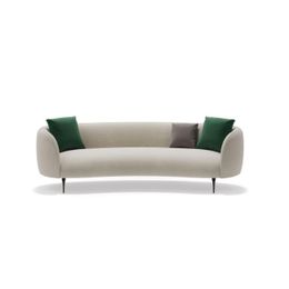JVmoebel 3-Sitzer Designer Weißer Dreisitzer Wohnzimmer 3-Sitzer Couch Textil Couchen