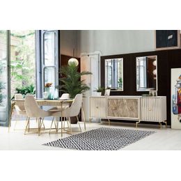 JVmoebel Esszimmer-Set Luxus Esstisch Esszimmer Tisch für 4 Personen Stühle SIdeboard Modern