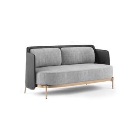 JVmoebel 2-Sitzer Designer Grauer 2-Sitzer Luxus Wohnzimmer Polster Couch Textil