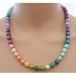 traumschmuck Collier 441h Collier Halskette Glasperlen Krepp mehrfarbig