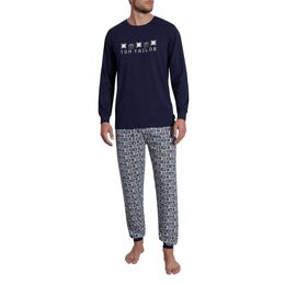 Tom Tailor Pyjama Tom Tailor Herren Pyjama blau Motivprint (1 tlg)