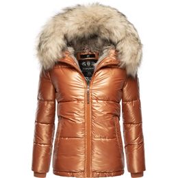 Navahoo Winterjacke 'Tikunaa' Damen Gr&ouml;&szlig;e XL beigemeliert / bronze