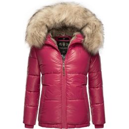 Navahoo Winterjacke 'Tikunaa' Damen Gr&ouml;&szlig;e M beigemeliert / fuchsia