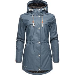 Navahoo Funktionsmantel 'Rainy Forest' Damen Gr&ouml;&szlig;e XL taubenblau / orange / wei&szlig;