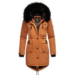 Navahoo Wintermantel 'Luluna' Damen Gr&ouml;&szlig;e XXL cognac / schwarz