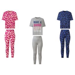 Esmara® Damen Pyjama mit hohem Baumwollanteil