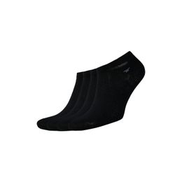 Tom Tailor Unisex Viererpack Sneaker Socken, schwarz, Logo Print, Gr. 39-42