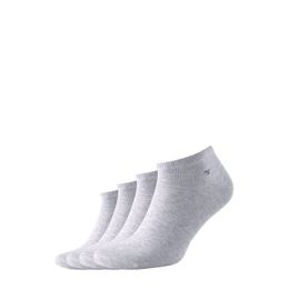 Tom Tailor Unisex Viererpack Sneaker Socken, grau, Logo Print, Gr. 43-46