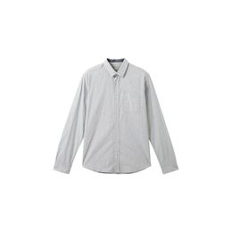 Tom Tailor Herren Hemd mit Struktur, weiß, Print, Gr. XXL