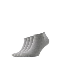 Tom Tailor Unisex Viererpack Sneaker Socken, grau, Logo Print, Gr. 39-42