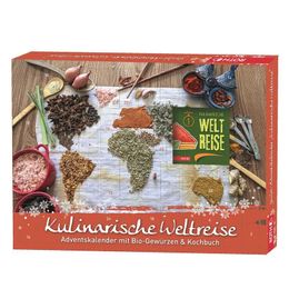 Roth Kulinarische Weltreise Adventskalender mit Bio-Gewürzen (24 x 5g + Kochbuch)
