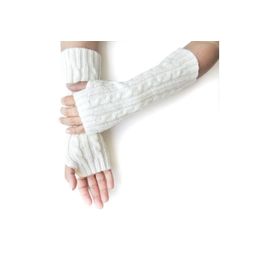 Sonia Originelli Strickhandschuhe Armstulpe Handschuhe Strick Uni Gemütlich Lang Größe: Onesize