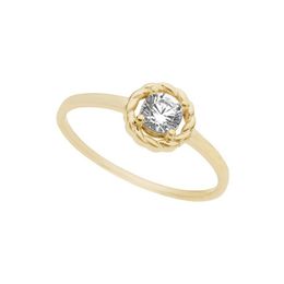 Firetti Fingerring Schmuck Geschenk Gold 333 Damenring Verlobungsring Goldring Solitär, mit Zirkonia (synth), gelb|goldfarben|weiß