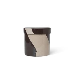 ferm LIVING - Inlay Steinzeug Behälter, Ø 14,5 cm, sand / braun