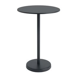 muuto - Linear Steel Bistrotisch Outdoor, Ø 70 x H 105 cm, schwarz