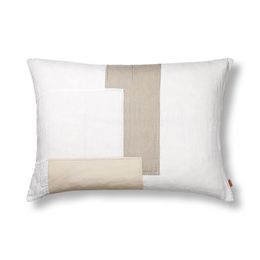 ferm LIVING - Part Kissen Patchwork, 60 x 80 cm, off-white