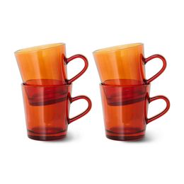 HKliving - 70's Kaffeebecher, amber brown (4er-Set)