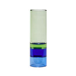 Hübsch Interior Hübsch Interior - Kristall Teelichthalter / Vase, grün / blau
