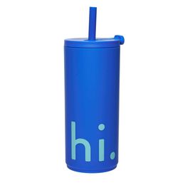 Design Letters - Hi Travel Trinkhalm-Becher, 0.5 l, cobalt blue