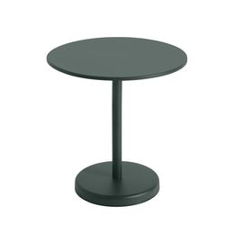 muuto - Linear Steel Bistrotisch Outdoor, Ø 70 x H 73 cm, dunkelgrün