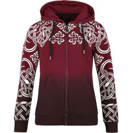 Black Premium by EMP Hoody Jacket With Celtic Ornaments Kapuzenjacke schwarz rot in L