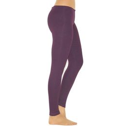 YESET Thermoleggings Thermo Leggings lang Hose Damen Fleece Gamaschen dunkellila S-34