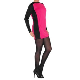YESET Minikleid Kleid Tunika Mini Minikleid Langarm Longshirt Shirt Top Longtop Pink S 2 Farbig