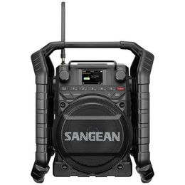 Sangean U-4X Baustellenradio DAB+, UKW Bluetooth®, USB, AUX, NFC wiederaufladbar, wasserdicht, stoßfest, staubdicht, NFC, Akku-Ladefunktion Schwarz